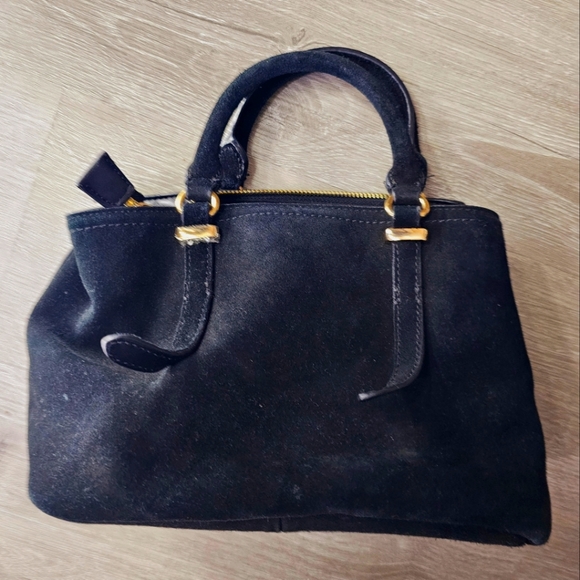 Zara | Bags | Zara Suede Mini Black Handbag | Poshmark